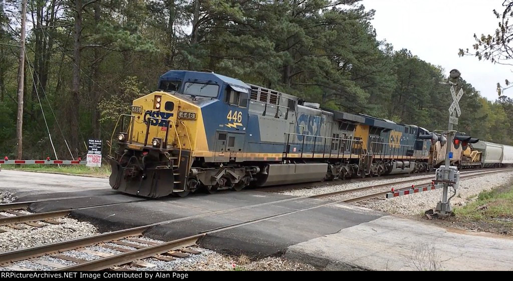CSX 446 leads 726 across Dodson Road